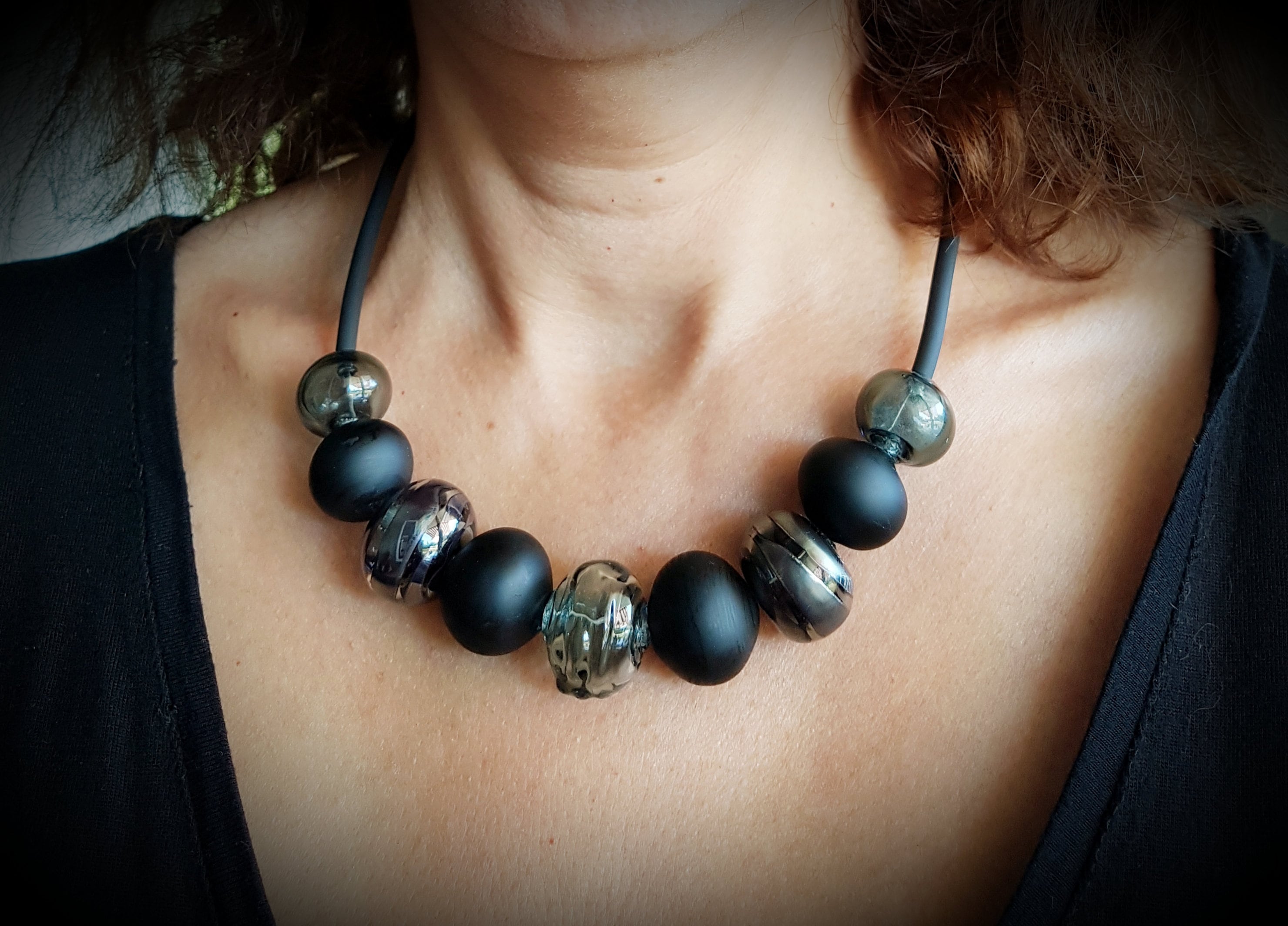 Modern Hollow Glass Necklace, Minimal, Bubble, Murano Glass Necklace ...