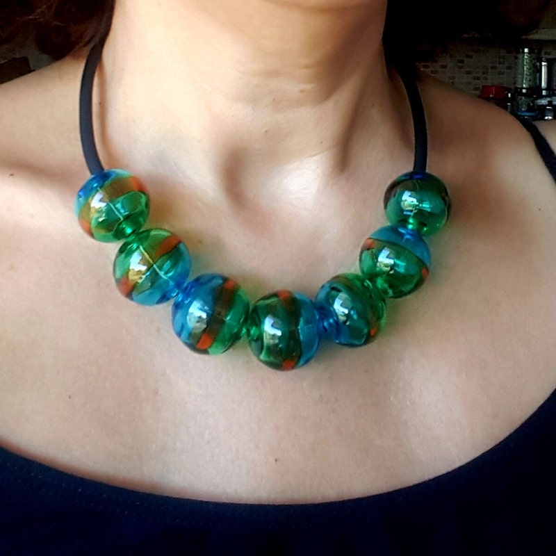 Lampwork Bead Necklace - Etsy
