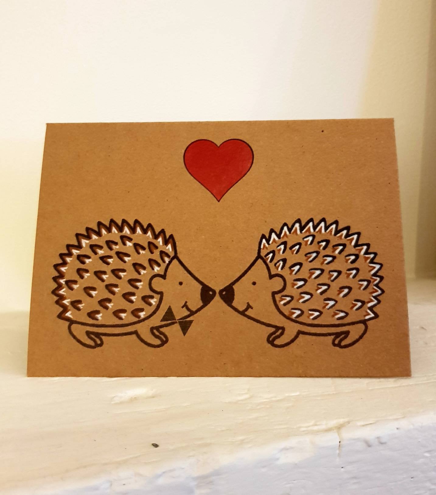 Handmade Hedgehog Love Card Cute Hedgehogs Card | Etsy