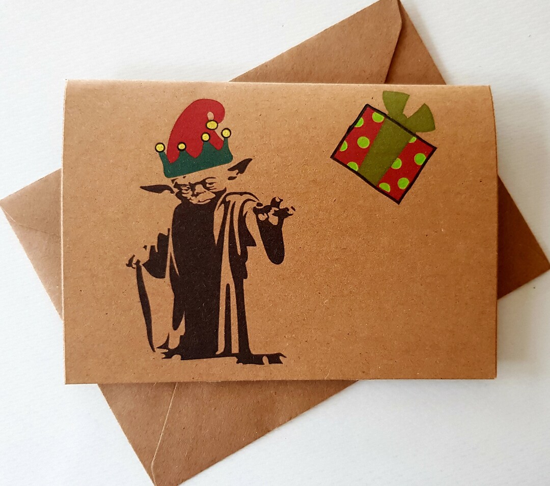 Handmade Yoda Christmas Card - Unique Star Wars Card - Xmas Yoda - Elf ...