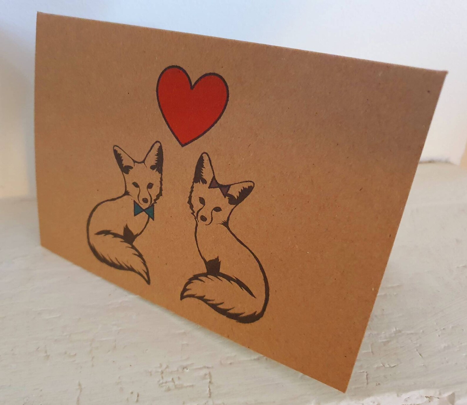 Handmade Foxes Love Card Cute Fox Card Anniversary - Etsy