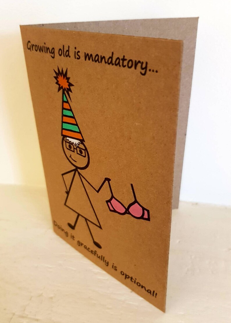 Handmade Sticklady Birthday Card Unique Old Lady Card - Etsy
