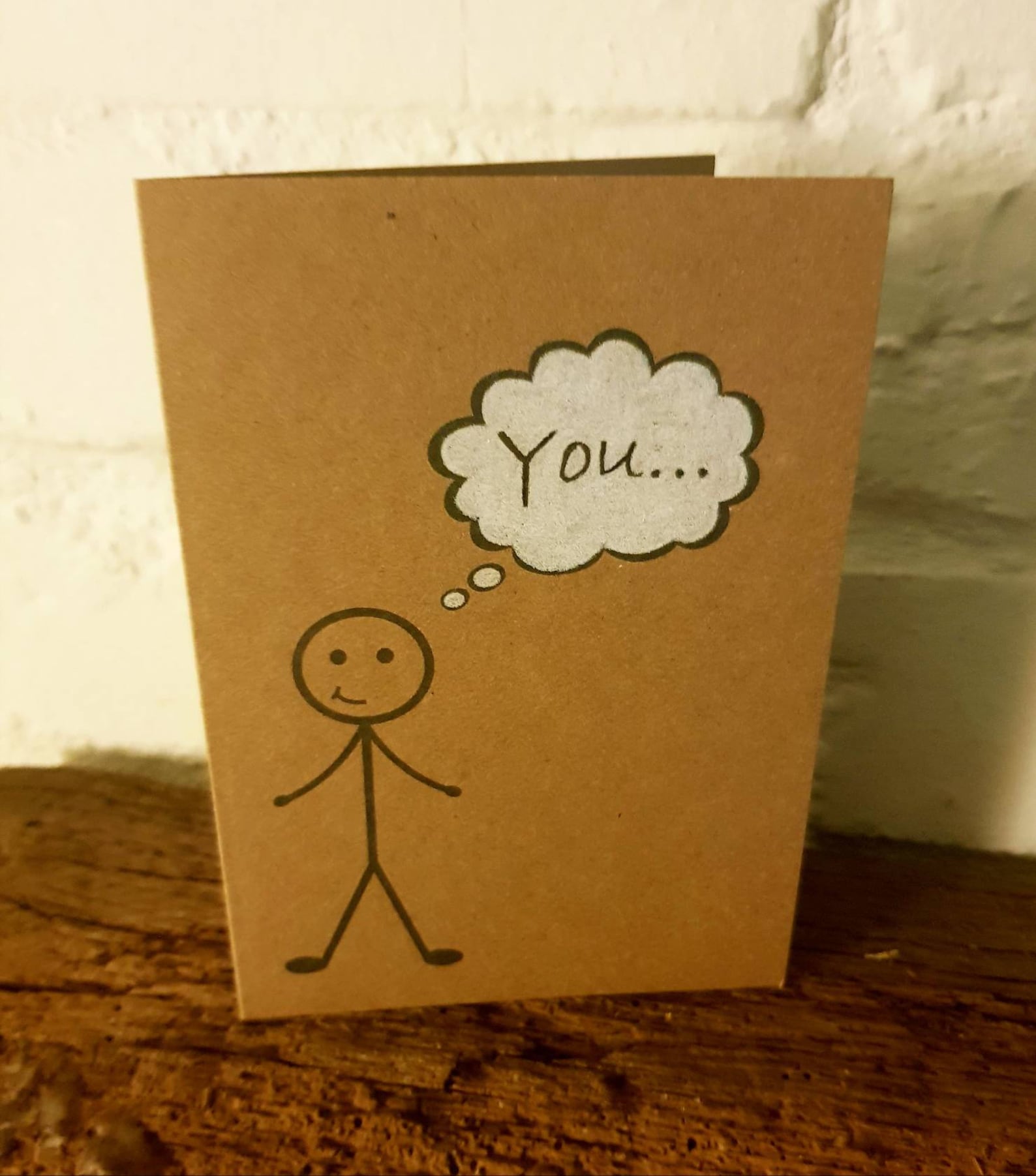 Handmade Thinking of You Card Unique Stickman Card Sweet & - Etsy