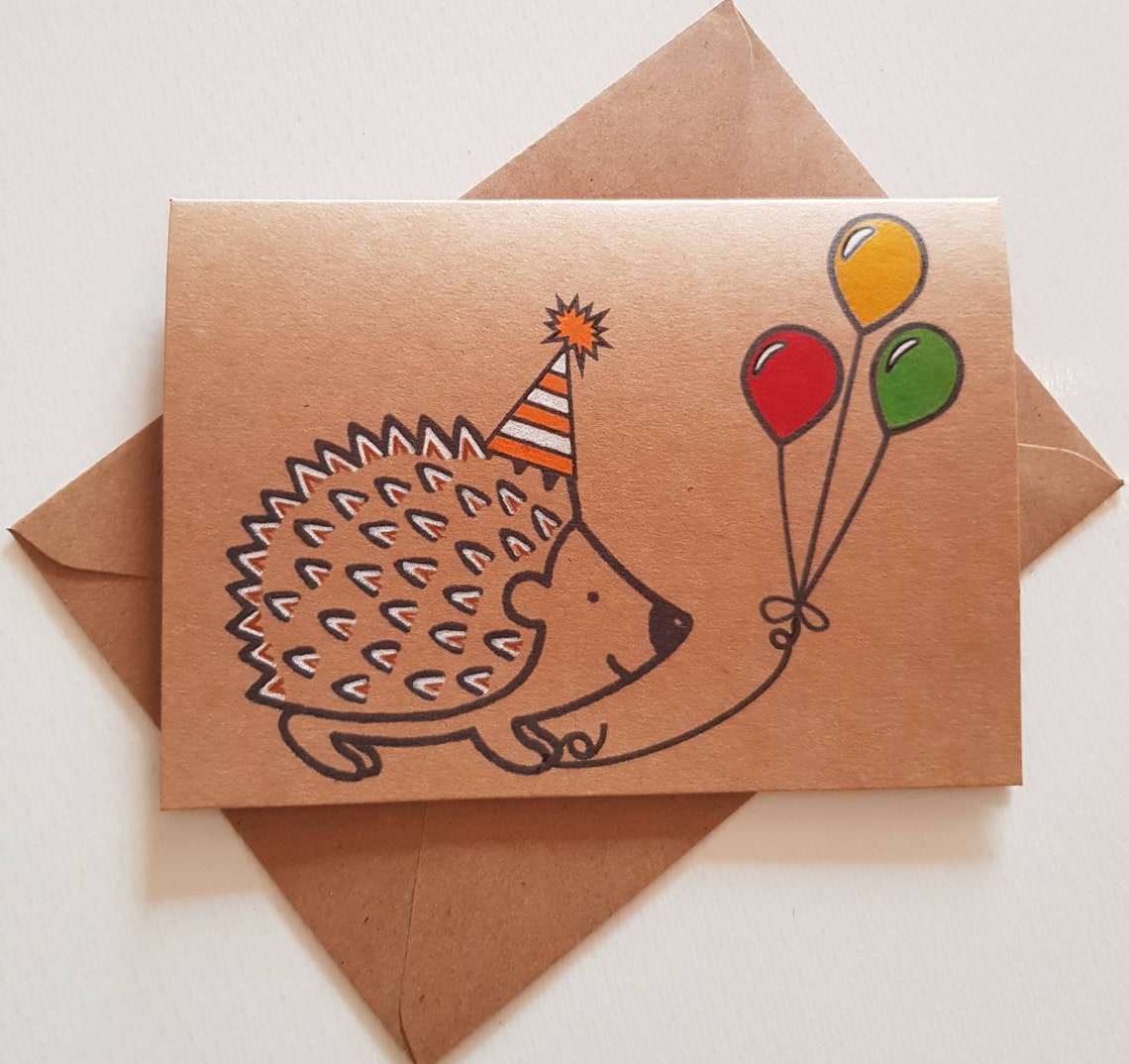 Handmade Hedgehog Birthday Card Sweet Hedgehog Card - Etsy