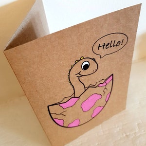 Handmade Dinosaur New Baby Card - Cute Baby Card - Hello - Unique ...