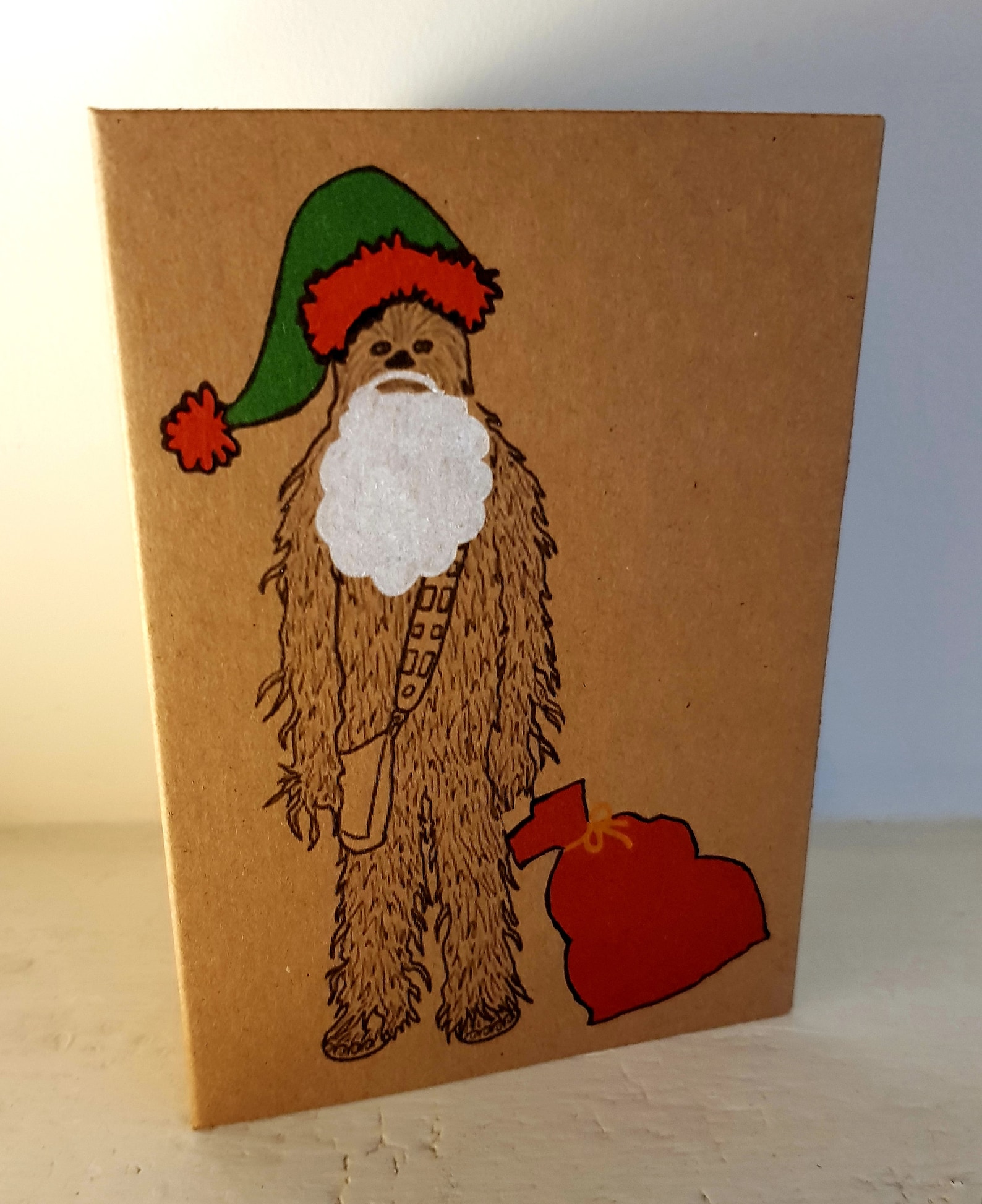 Handmade Chewbacca Christmas Card Unique Star Wars Card | Etsy