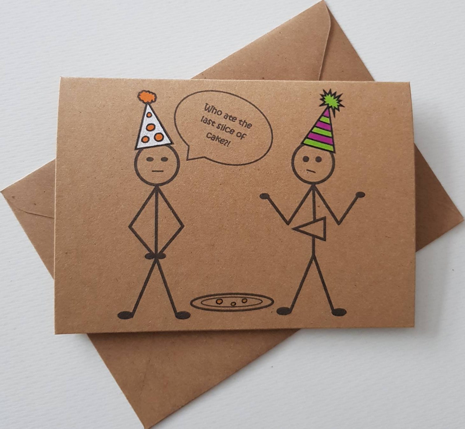 Handmade Stickman Birthday Card - Unique Stickman Card - Funny Birthday ...