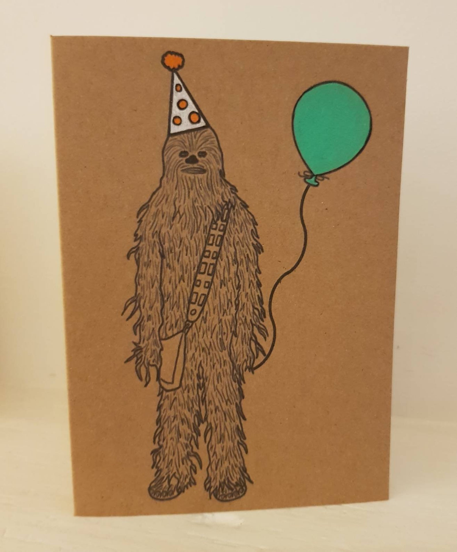 Handmade Chewbacca Birthday Card Unique Star Wars Card | Etsy