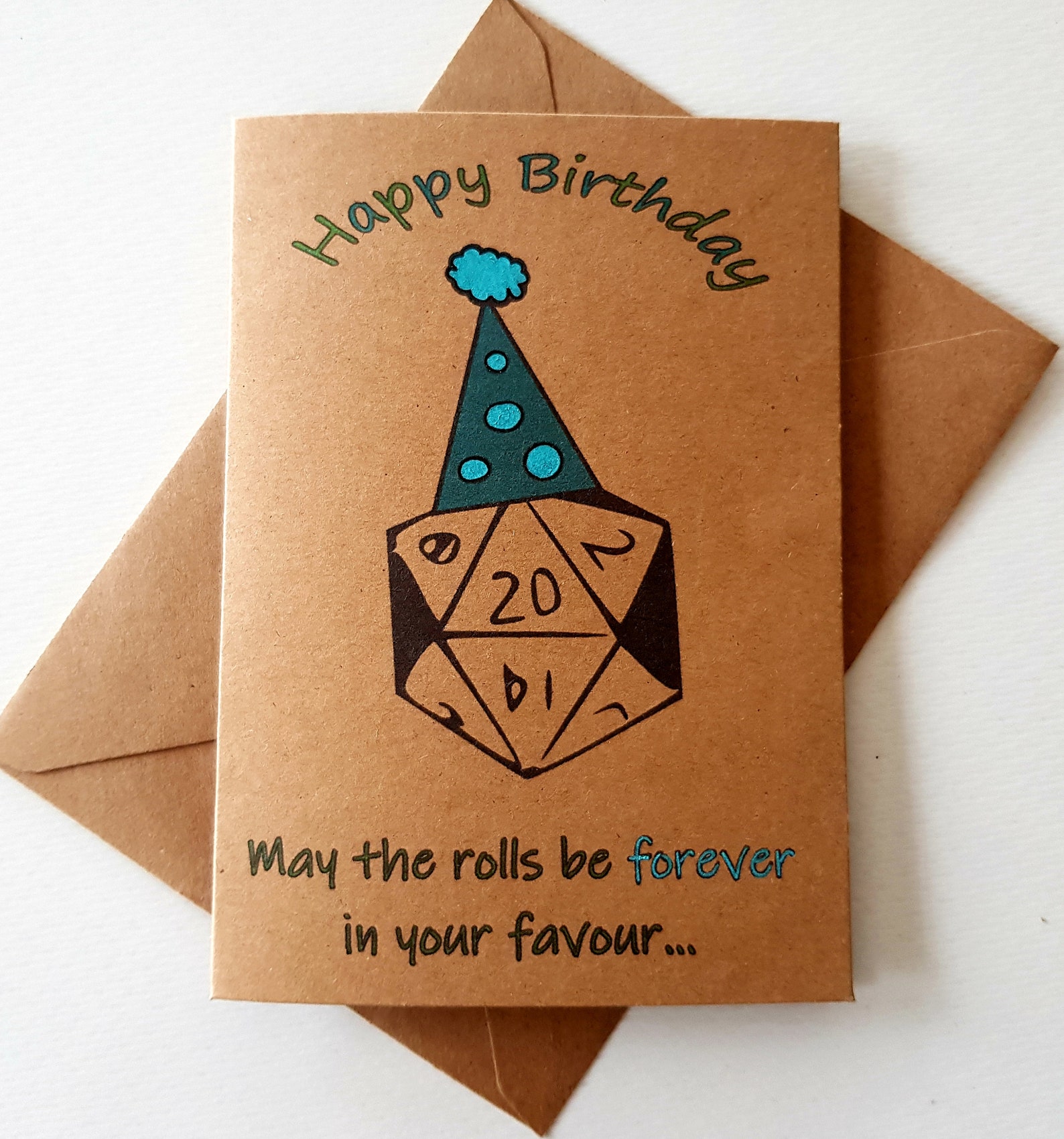 Handmade D&D/RPG D20 Birthday Card Unique Gamer Card Funny - Etsy