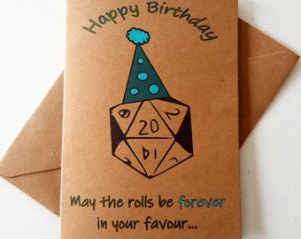 D20 Birthday Card - Etsy UK