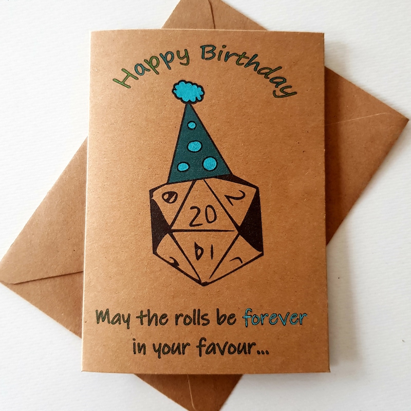 D20 Birthday Card - Etsy UK