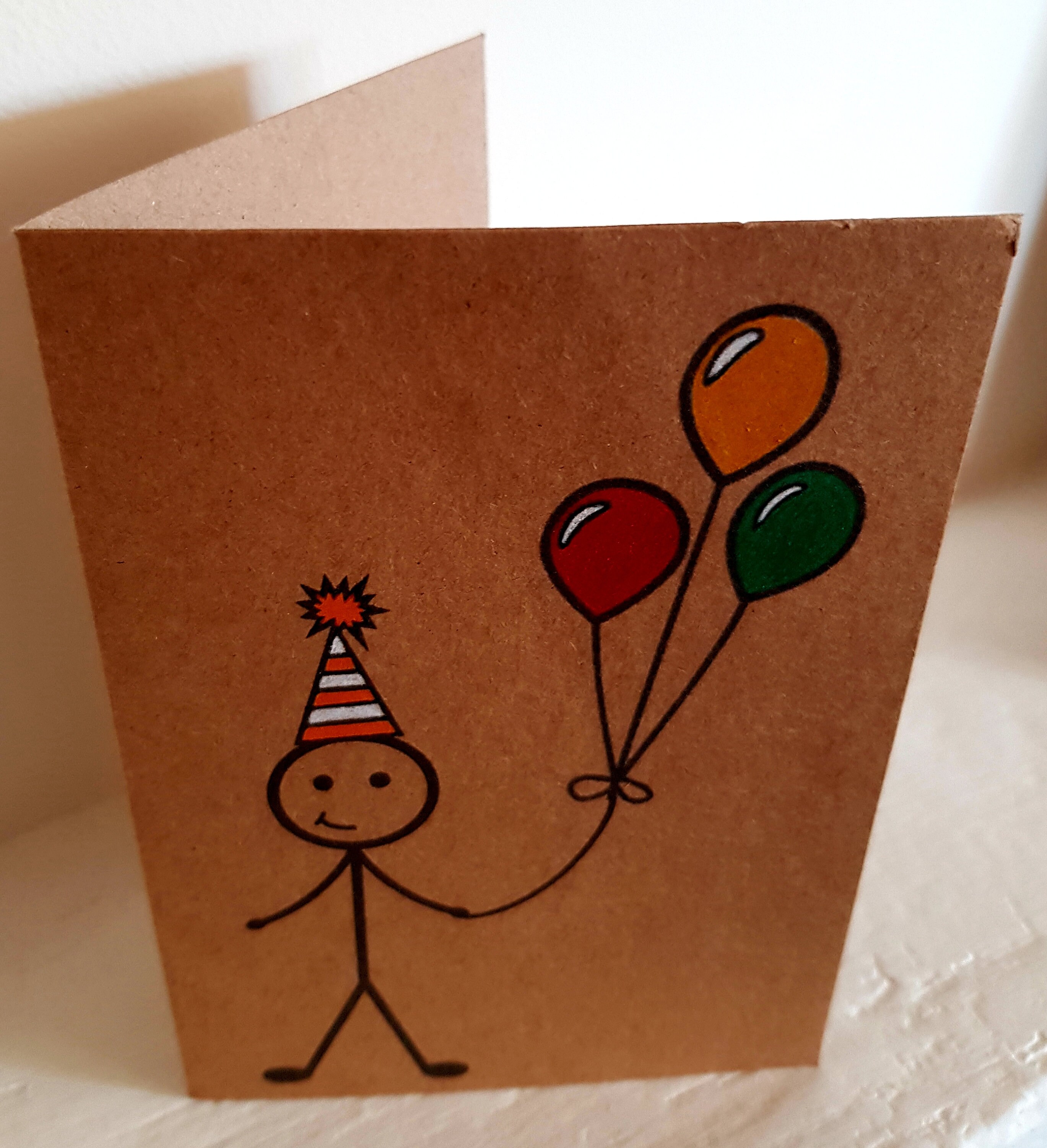 Handmade Stickman Birthday Card Unique Stickman Card - Etsy UK