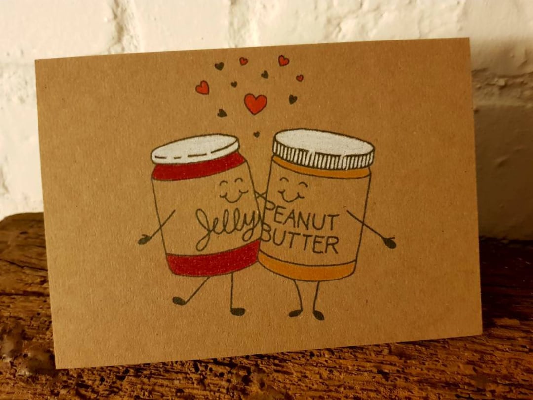 Handmade Peanut Butter and Jelly Card - Cute PB and J Card ...