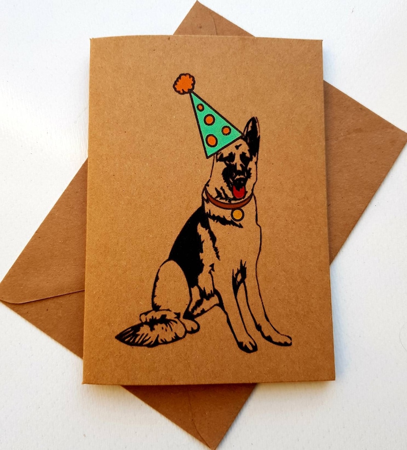 Handmade German Shepherd Birthday Card Cute Dog Card - Etsy
