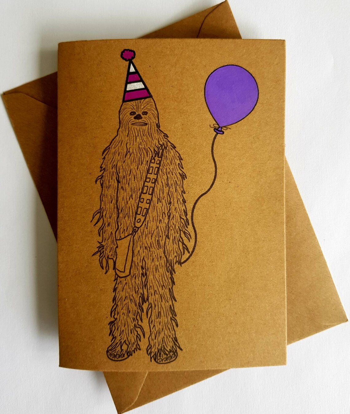 Handmade Chewbacca Birthday Card Unique Star Wars Card | Etsy