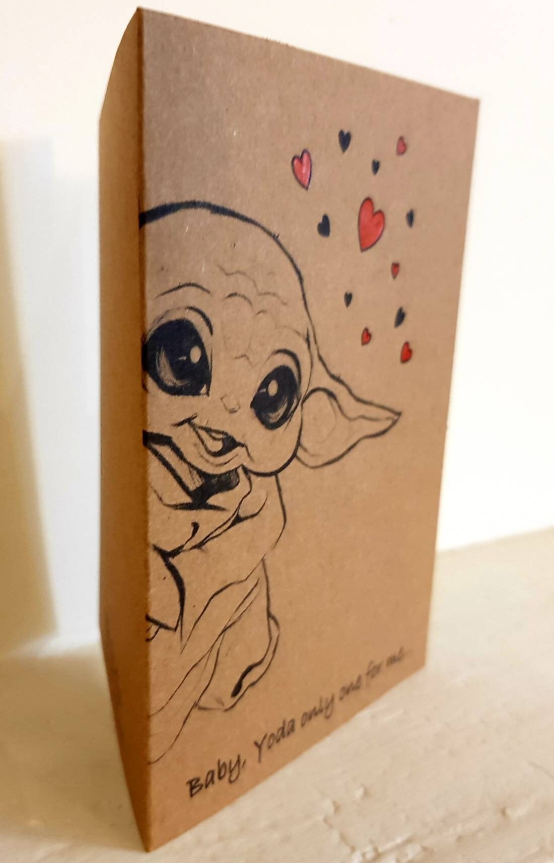 Handmade Baby Yoda Love Card Baby Yoda Only One For Me | Etsy