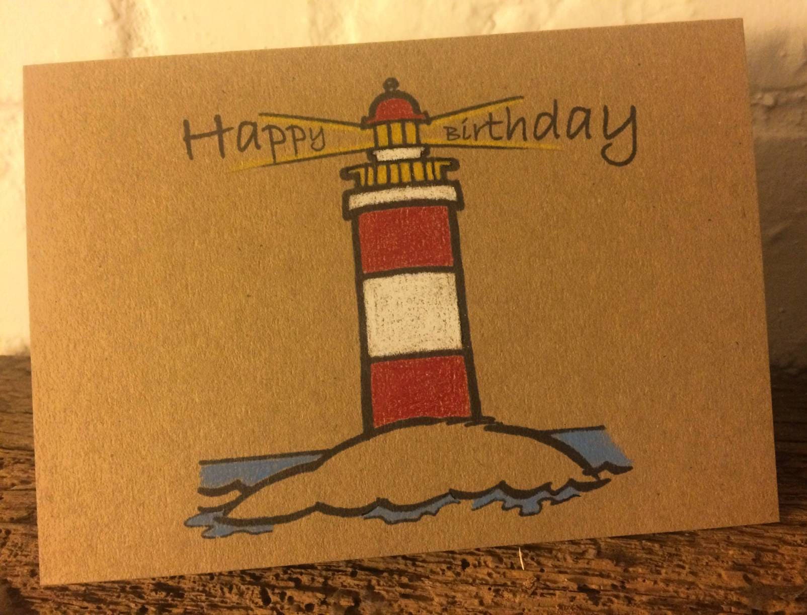Handmade Birthday Lighthouse Card Happy Birthday Colourful - Etsy UK