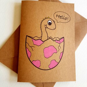 Handmade Dinosaur New Baby Card - Cute Baby Card - Hello - Unique ...