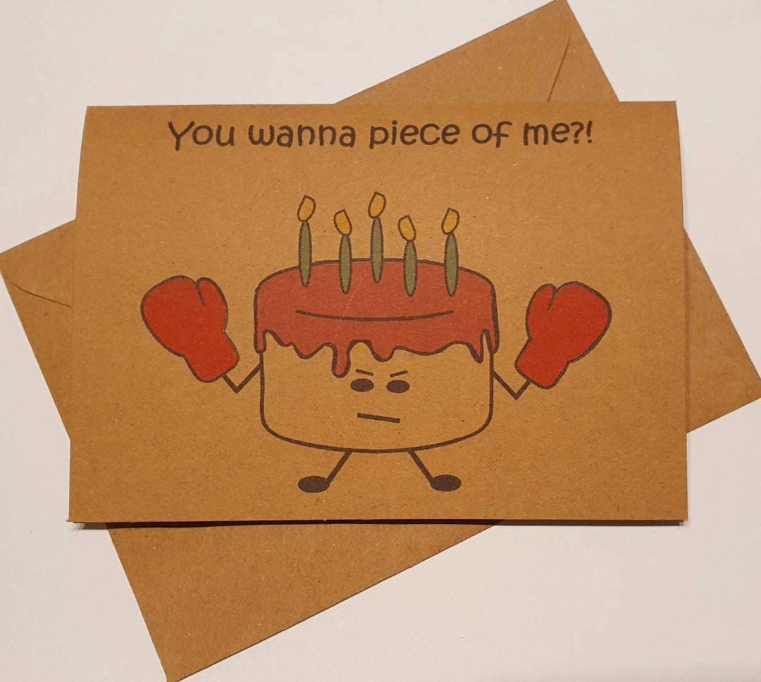 Handmade Funny Birthday Card - Unique Silly Card - Funny Boxing ...