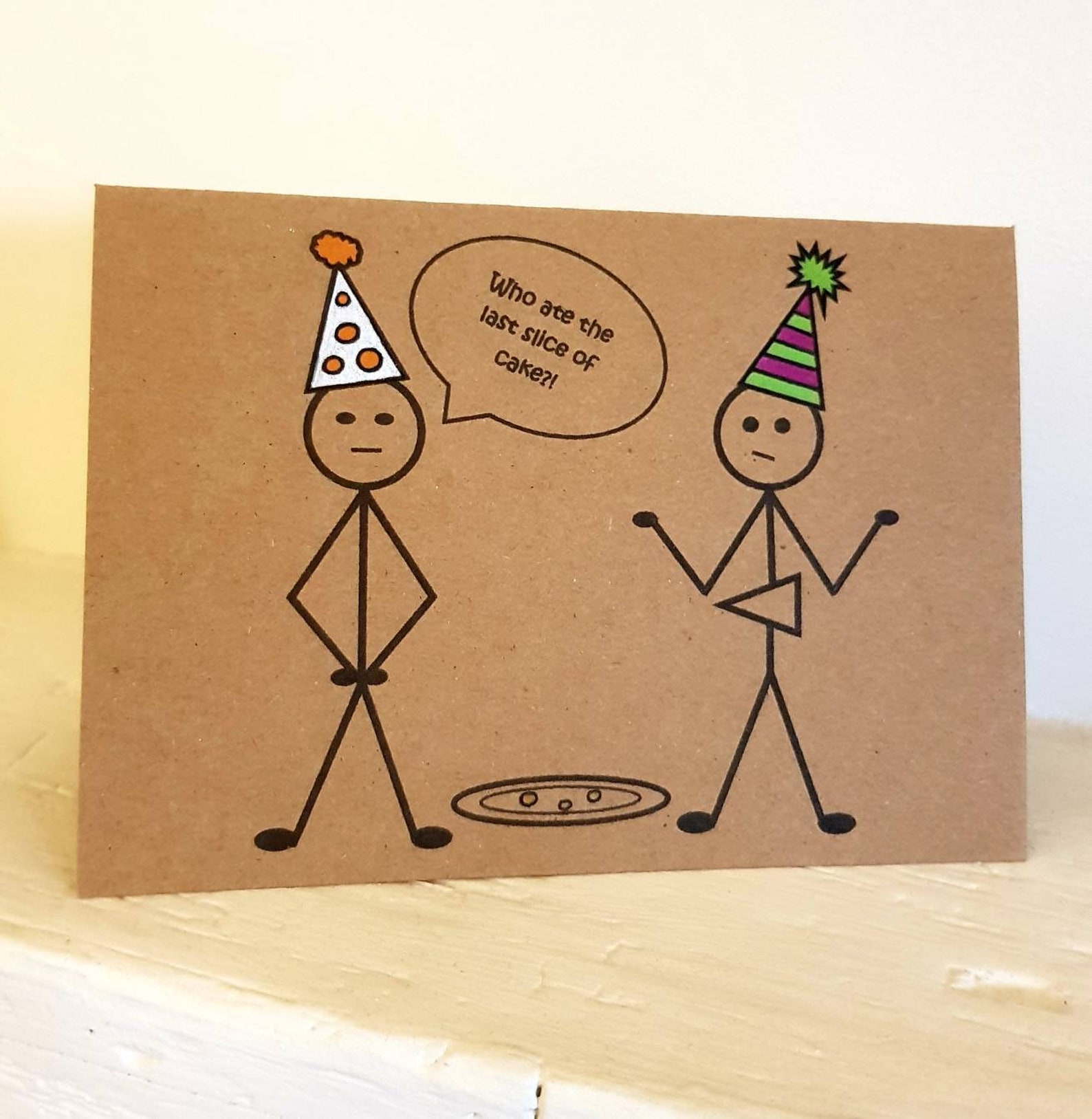 Handmade Stickman Birthday Card Unique Stickman Card Funny | Etsy
