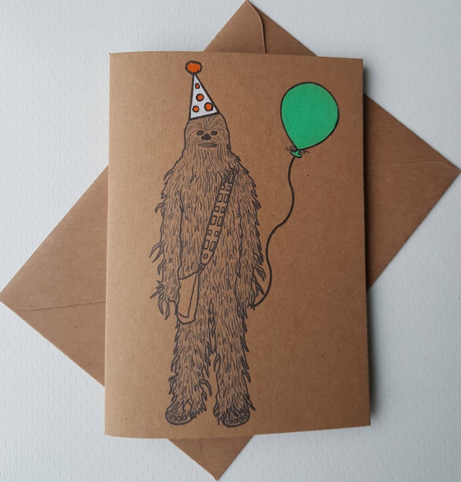 Handmade Chewbacca Birthday Card Unique Star Wars Card | Etsy