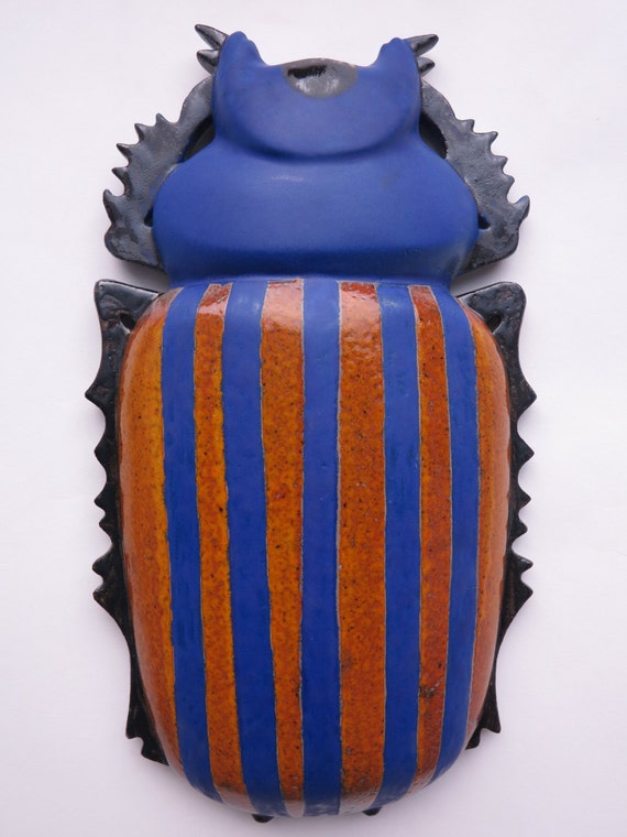 Ceramic beetle ceramic insect ceramic wall art sculptural | Etsy