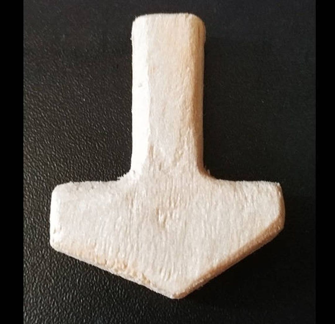 Hand-carved Mjölnir Pendant – Pine Wood Thor Amulet – Norse Pagan ...