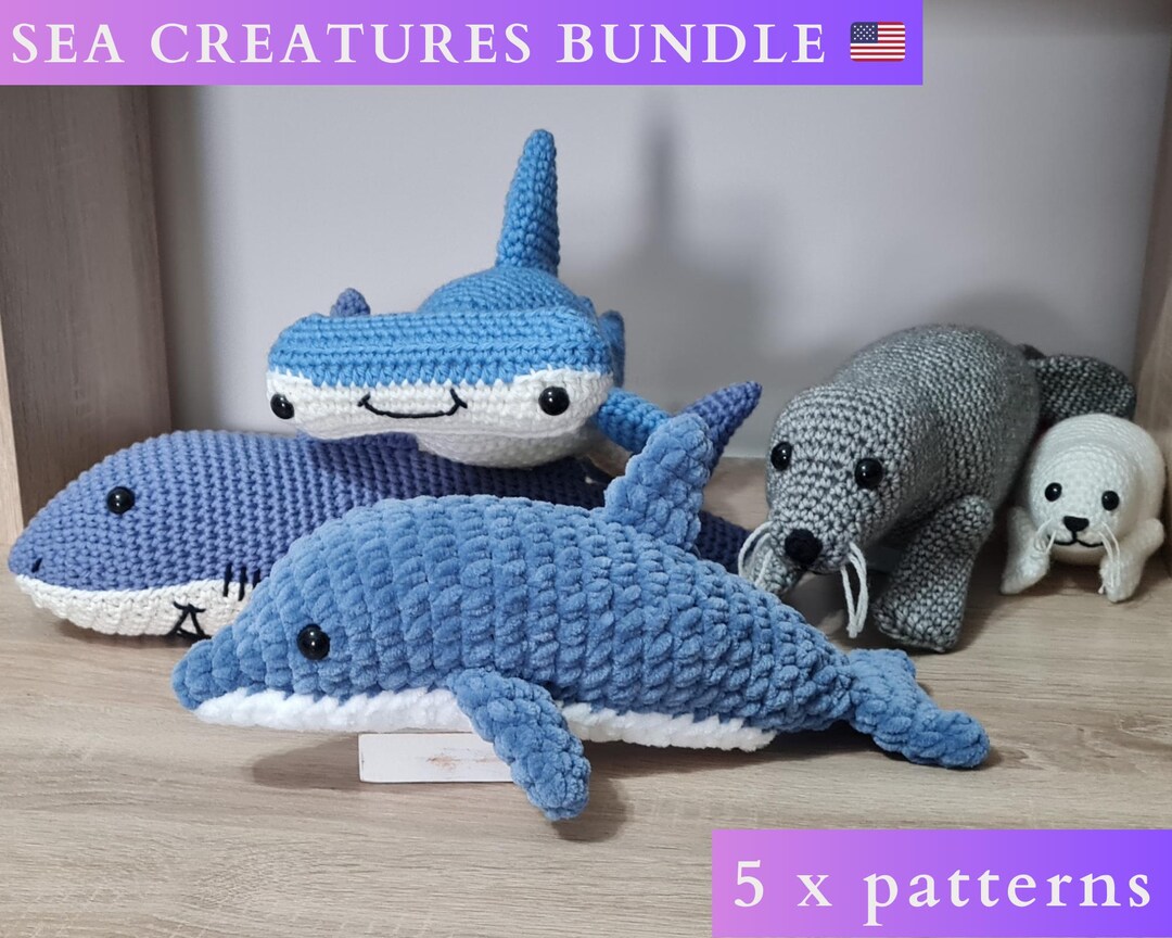 Sea Creatures Crochet Pattern Bundle 5 Patterns US TERMINOLOGY PDF ...