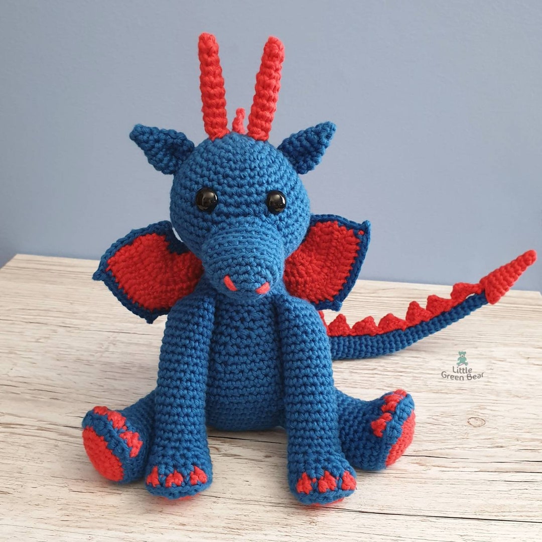 Denzel the Dragon Crochet Pattern, Amigurumi (PDF in US & UK Terms) - Etsy
