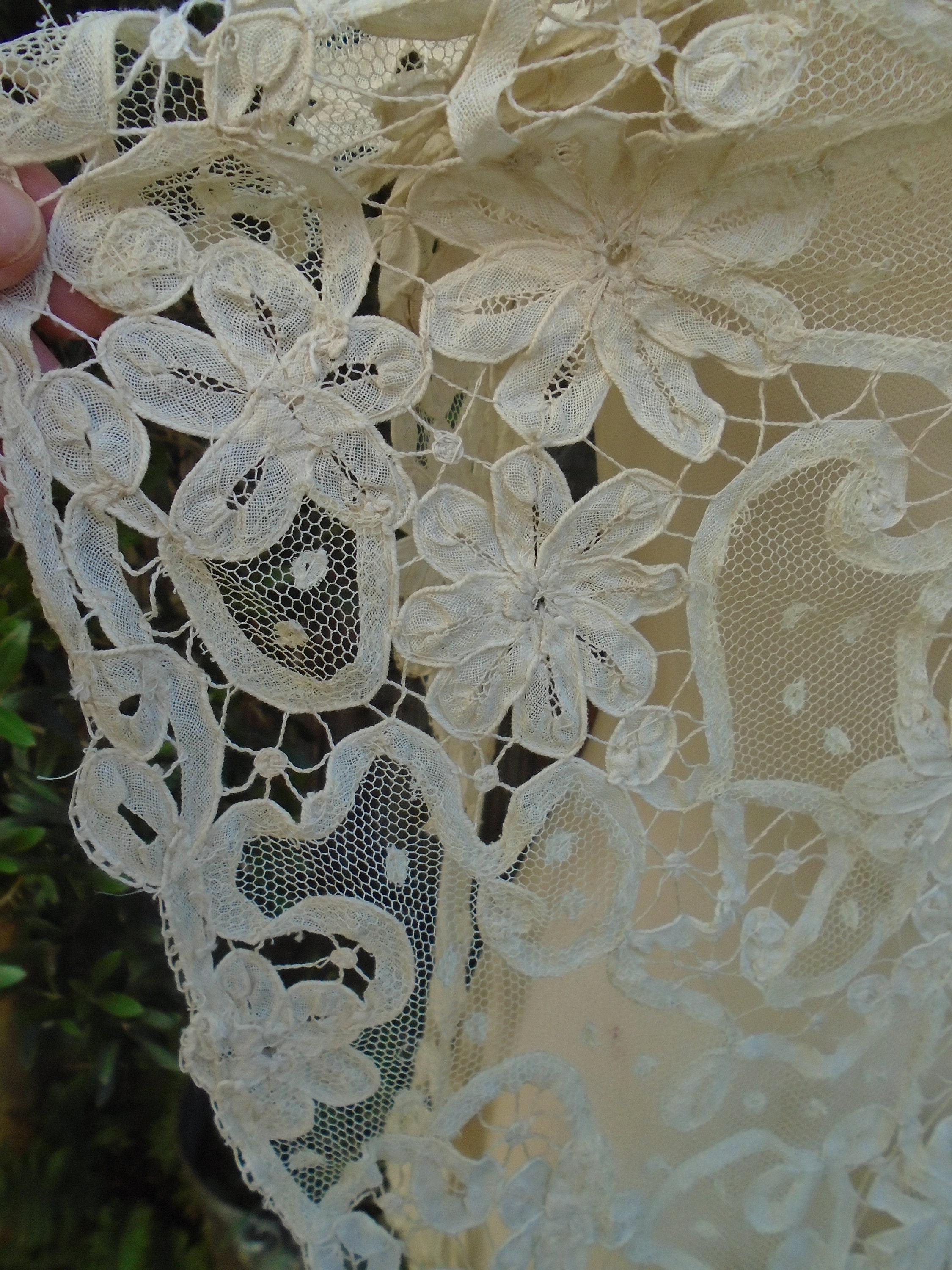 Antique Vintage Bobbin Tape Lace Shawl. Handmade Lace - Etsy