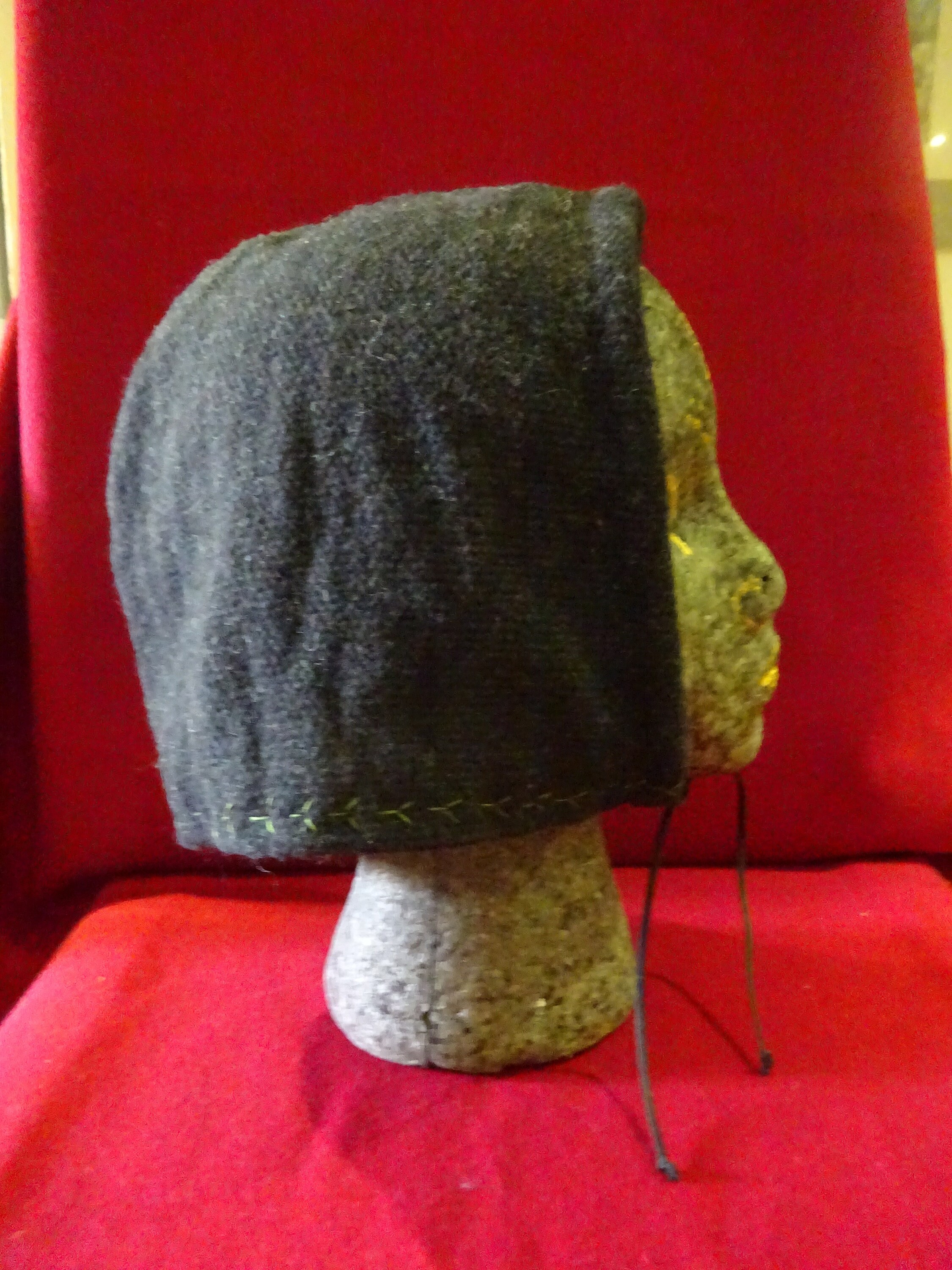 Medieval Coif Wool Cap Black LARP Cosplay Re-enactment Size | Etsy