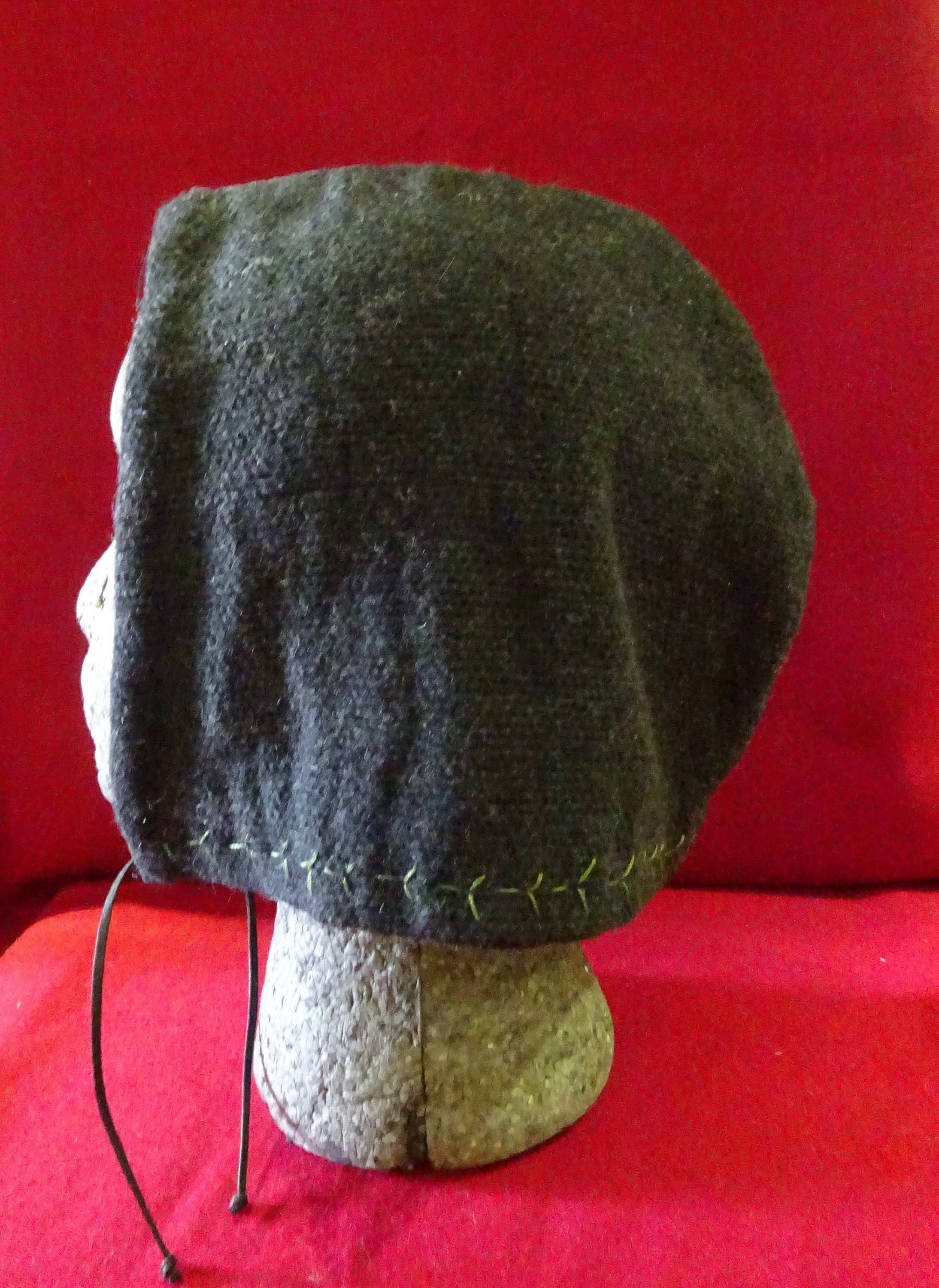 Medieval Coif Wool Cap Black LARP Cosplay Re-enactment Size | Etsy