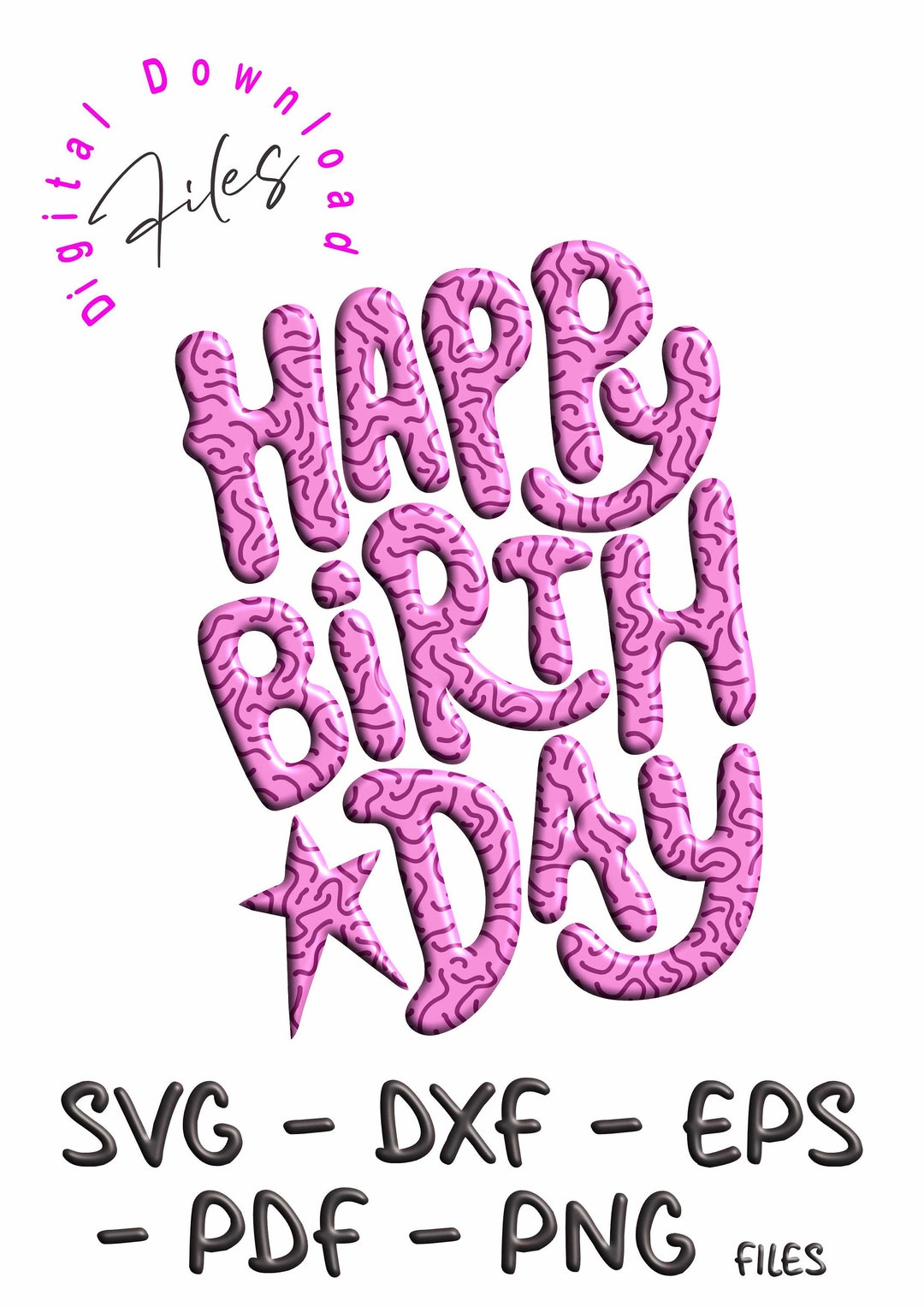 Happy Birthday SVG, Png, Eps, DXF, Pdf Birthday Design for Cricut ...