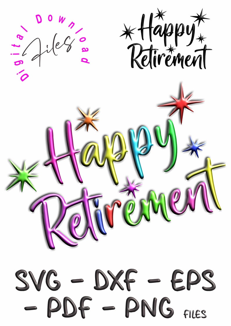 Happy Retirement SVG DXF Pdf Png eps Digital Download. - Etsy