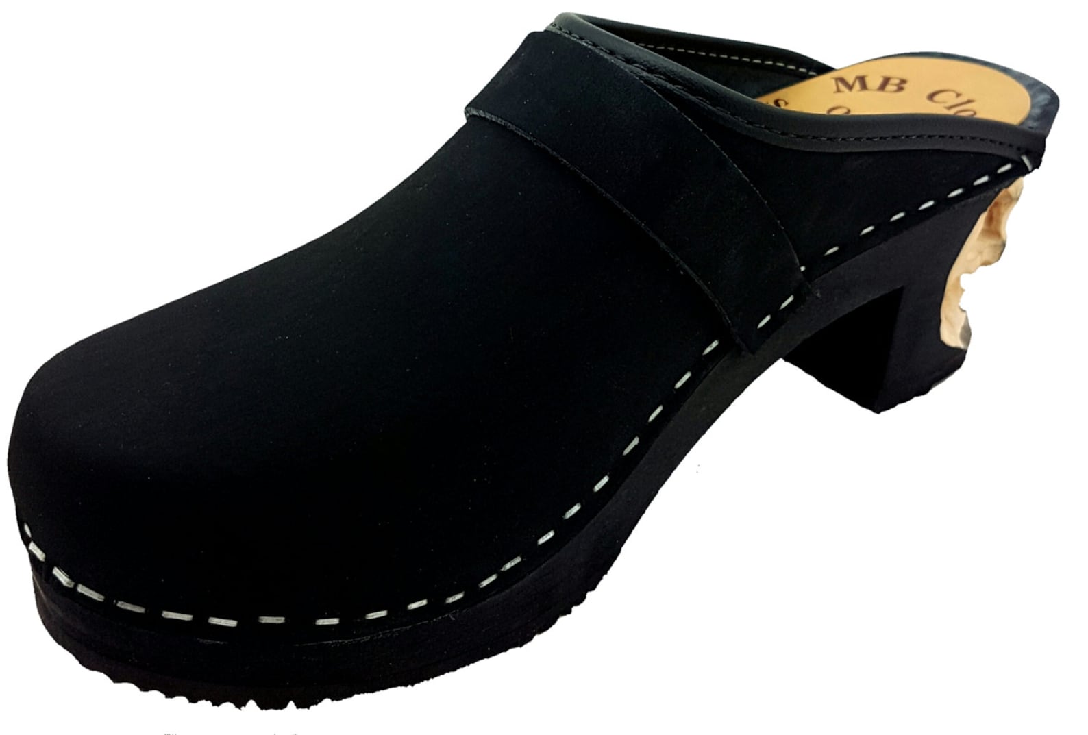 Original Sweden Clogs Oiled Leather Black With Carved 3 Dimensional ...