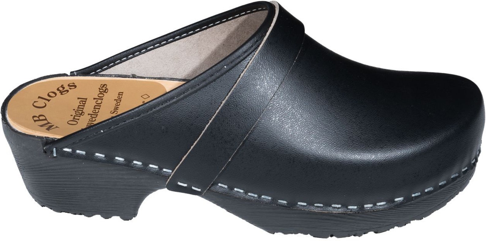 MB Clogs, Original Schwedenclogs Herrenclogs mit Gummisohle schwarz ...