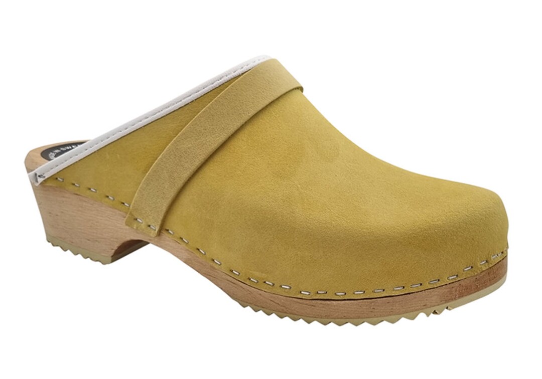 MB Clogs, Women's Clogs Nubuck Leather Model Mustard - Etsy