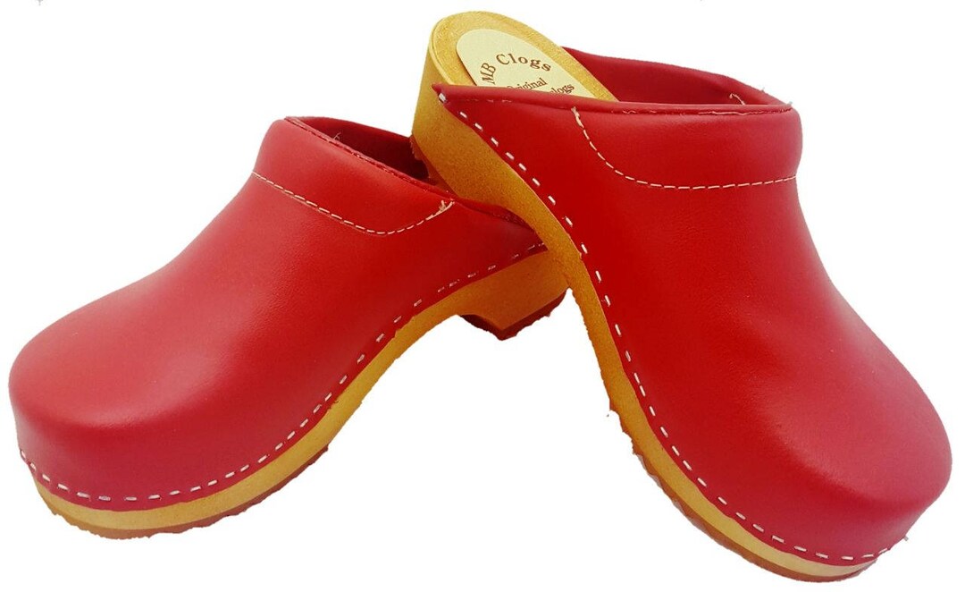 Red Clogs With Padded Instep - Etsy