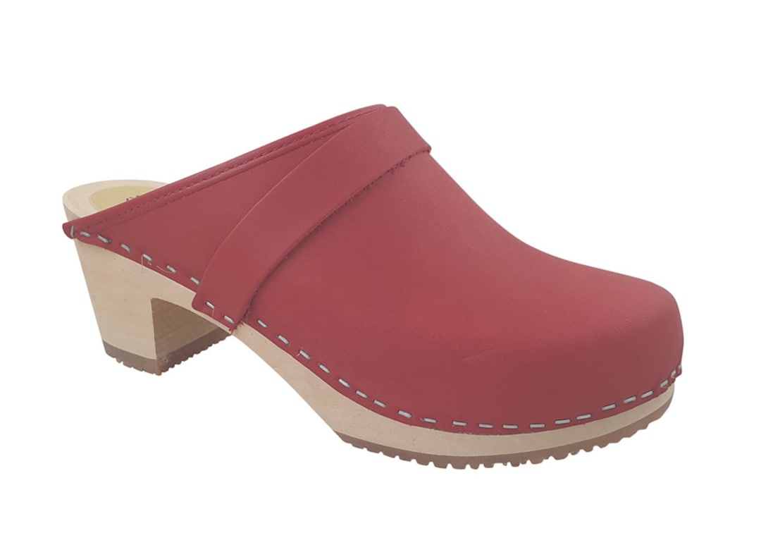 MB Clogs, Lady Clogs, Women's Clogs Greased Leather Red - Etsy