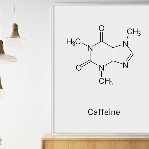 Caffeine Molecule Coffee Print Minimalist Print Chemistry | Etsy