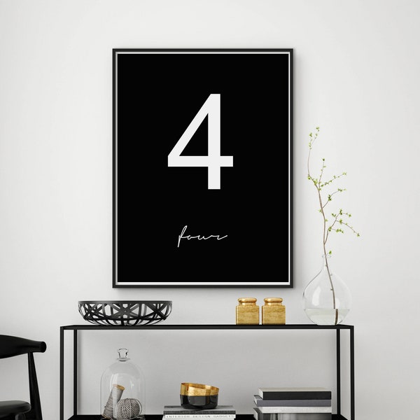 Number Four Wall Art - Etsy