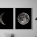 Moon Print Set Moon Phases Poster Large Moon Print Full | Etsy