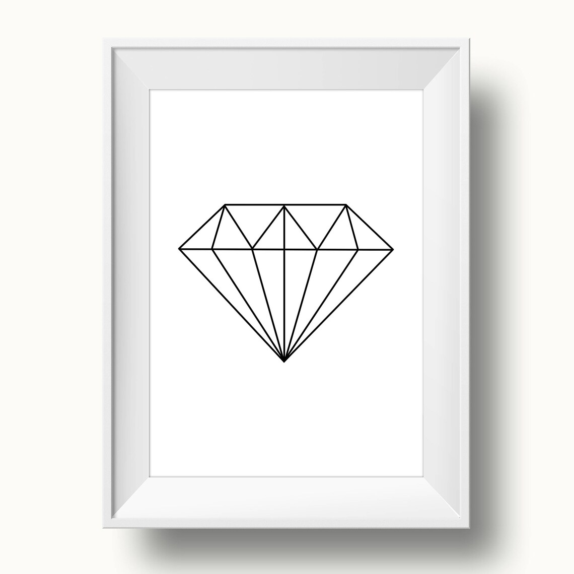 Diamond Print Scandinavian Poster Diamonds Black and White | Etsy