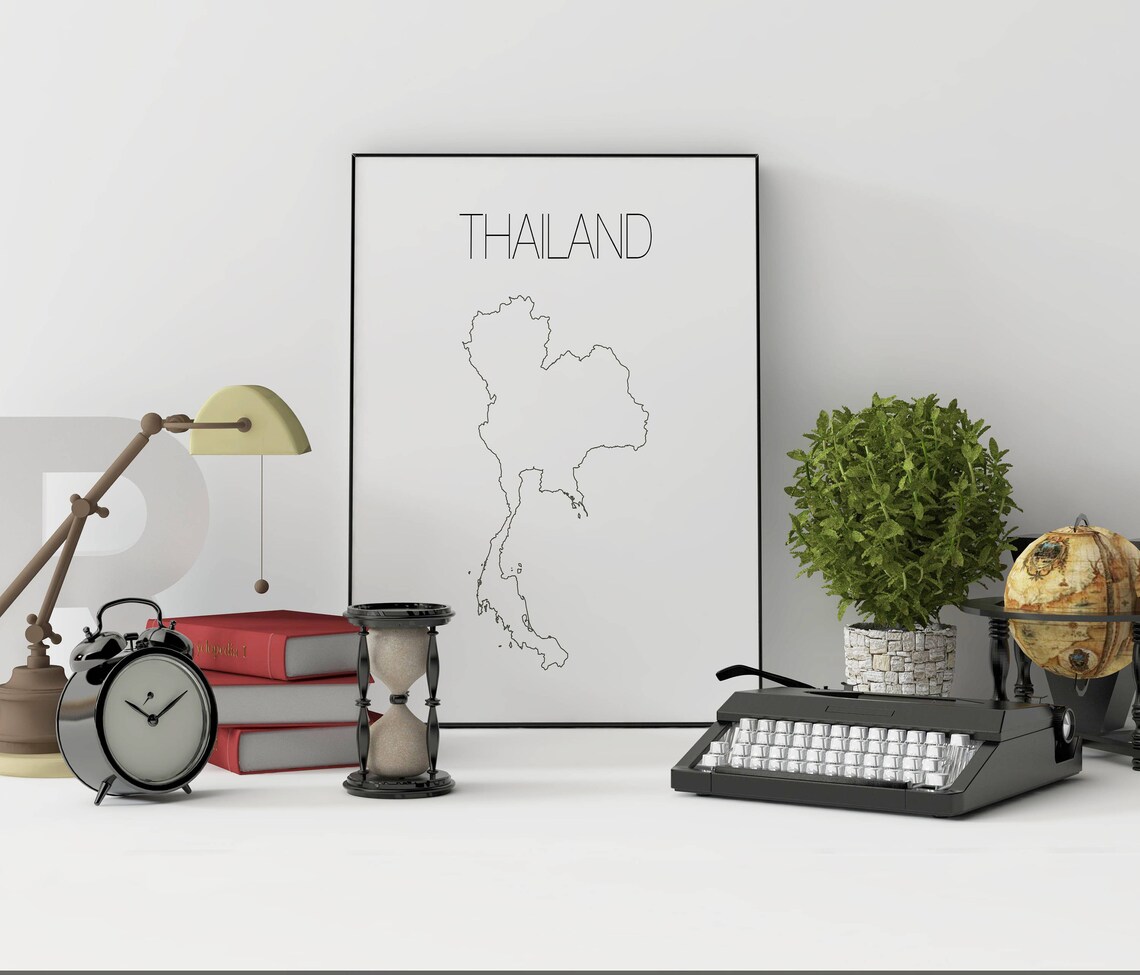 Sale!!! Thailand Map Thailand Poster Thailand Print Thailand Wall Art ...