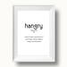 Sale Hangry Print, Hangry Definition Print, Kitchen Poster, Printable ...