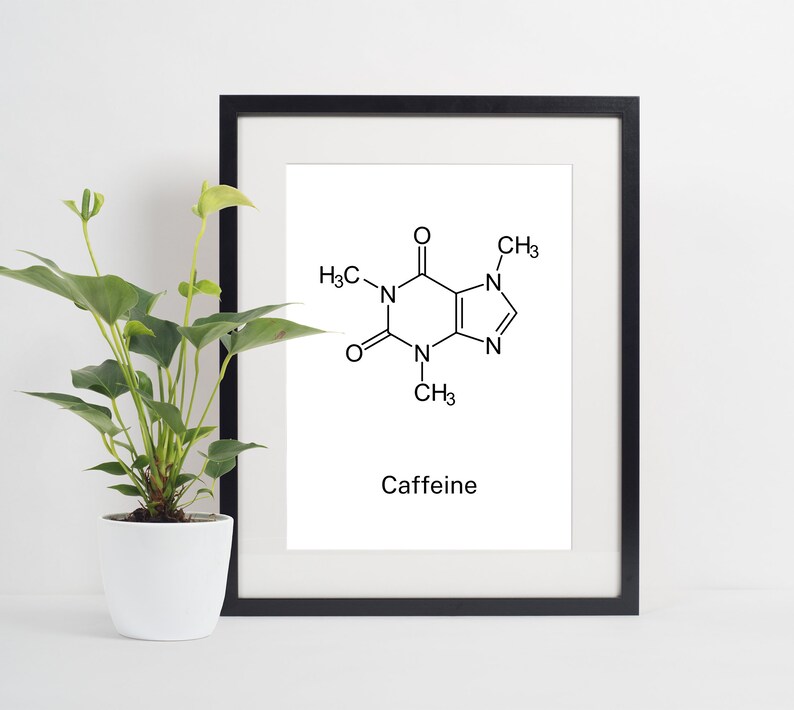Caffeine Molecule Coffee Print Minimalist Print Chemistry | Etsy