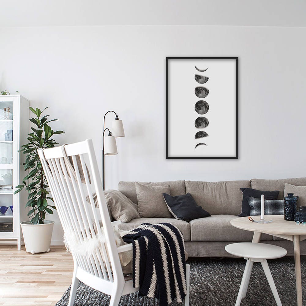 Moon Print Moon Poster Moon Phases Moon Phase Poster Moon | Etsy