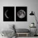 Moon Print Set, Moon Phases Poster, Large Moon Print, Full Moon Print ...