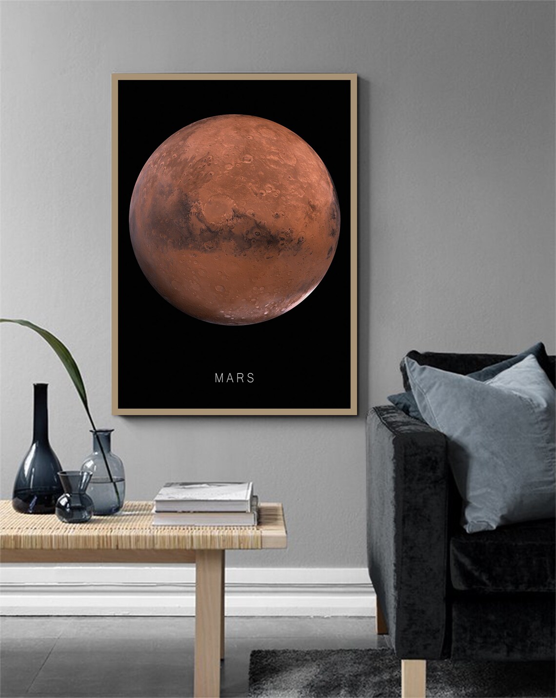 Mars Poster Mars planet Mars print Minimalist Decor Nature | Etsy