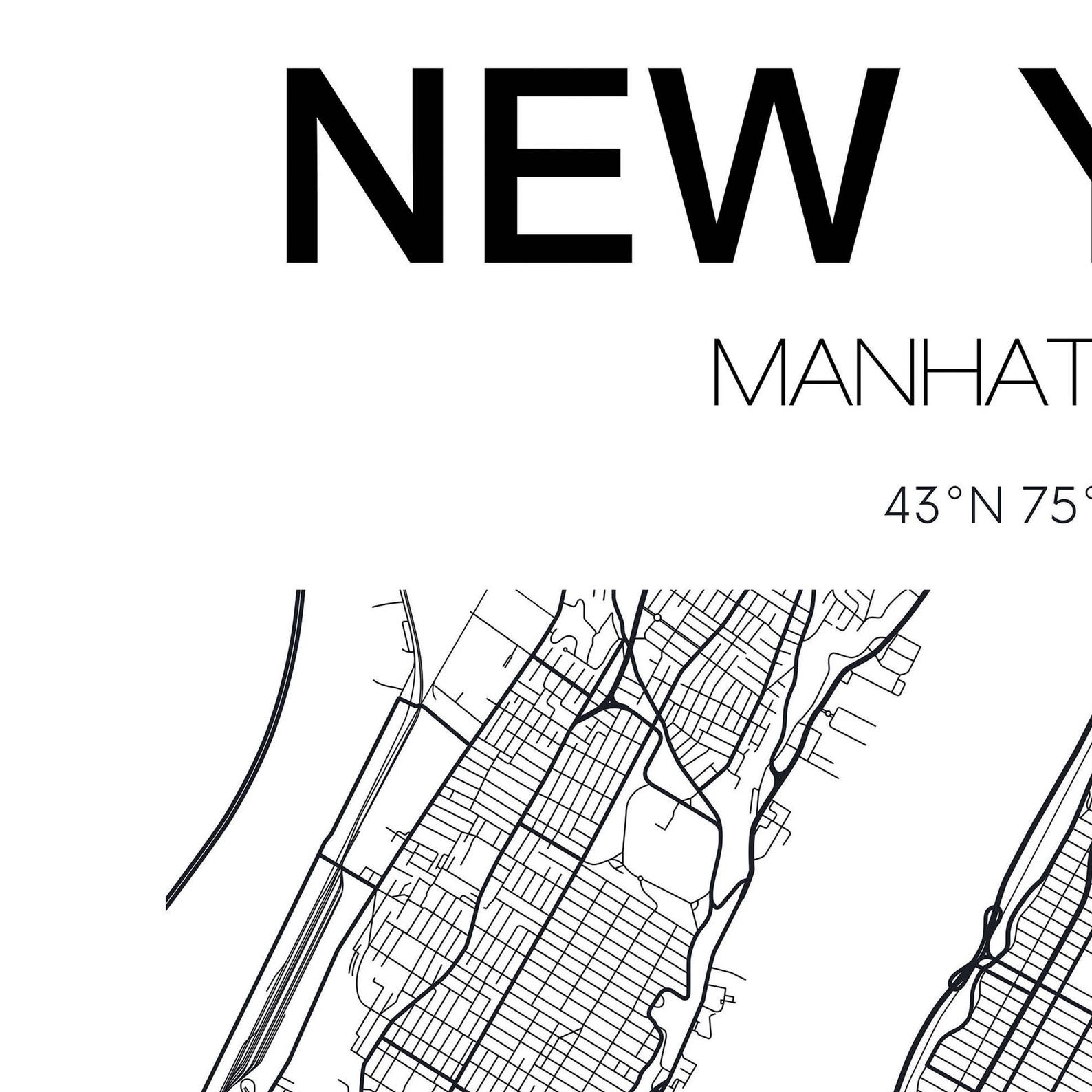 Sale New York Map Print New York Map United States City | Etsy